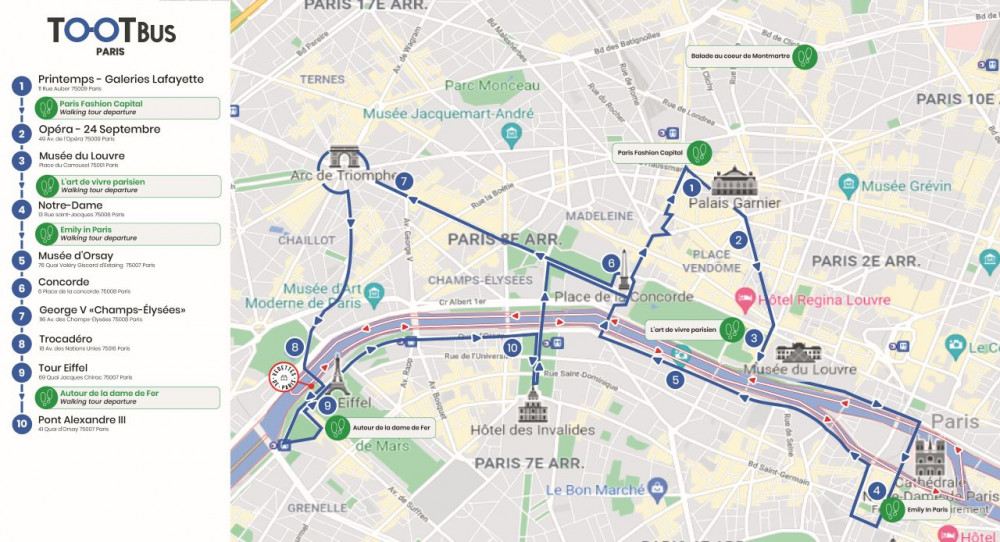Paris Discovery Hop On Hop off City Tour - 1, 2 or 3 Day Pass - Paris ...